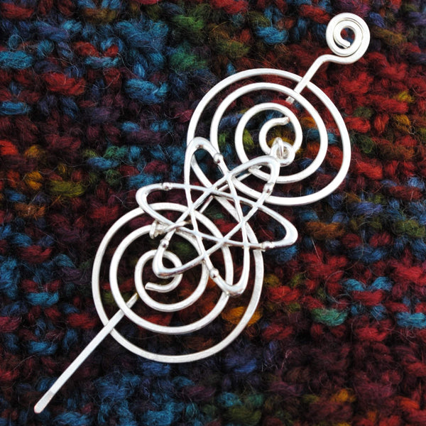 Atomic Shawl Pin - Charmed Silver - Crafty Flutterby Creations