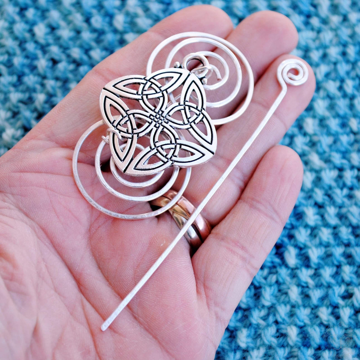Celtic Knot Shawl Pin - Charmed Silver - Crafty Flutterby Creations