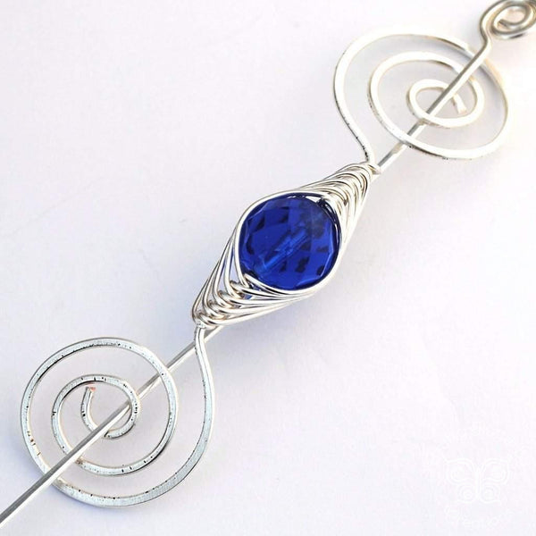 September Sapphire Blue Shawl Pin - Noteworthy Birthstone Silver ...