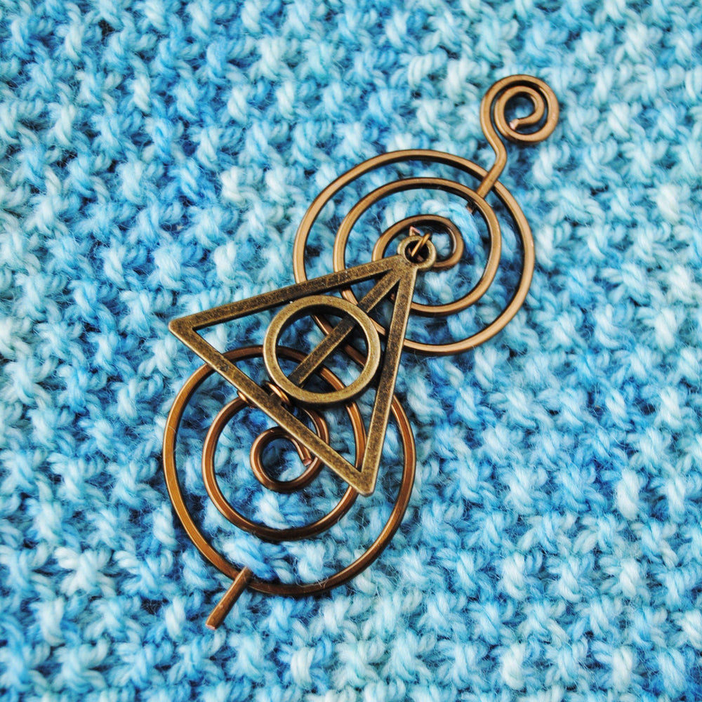 Wizard Shawl Pin - Charmed Fandoms Bronze - Crafty Flutterby Creations